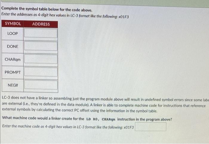 Solved Consider the following LC-3 program that prompts for | Chegg.com