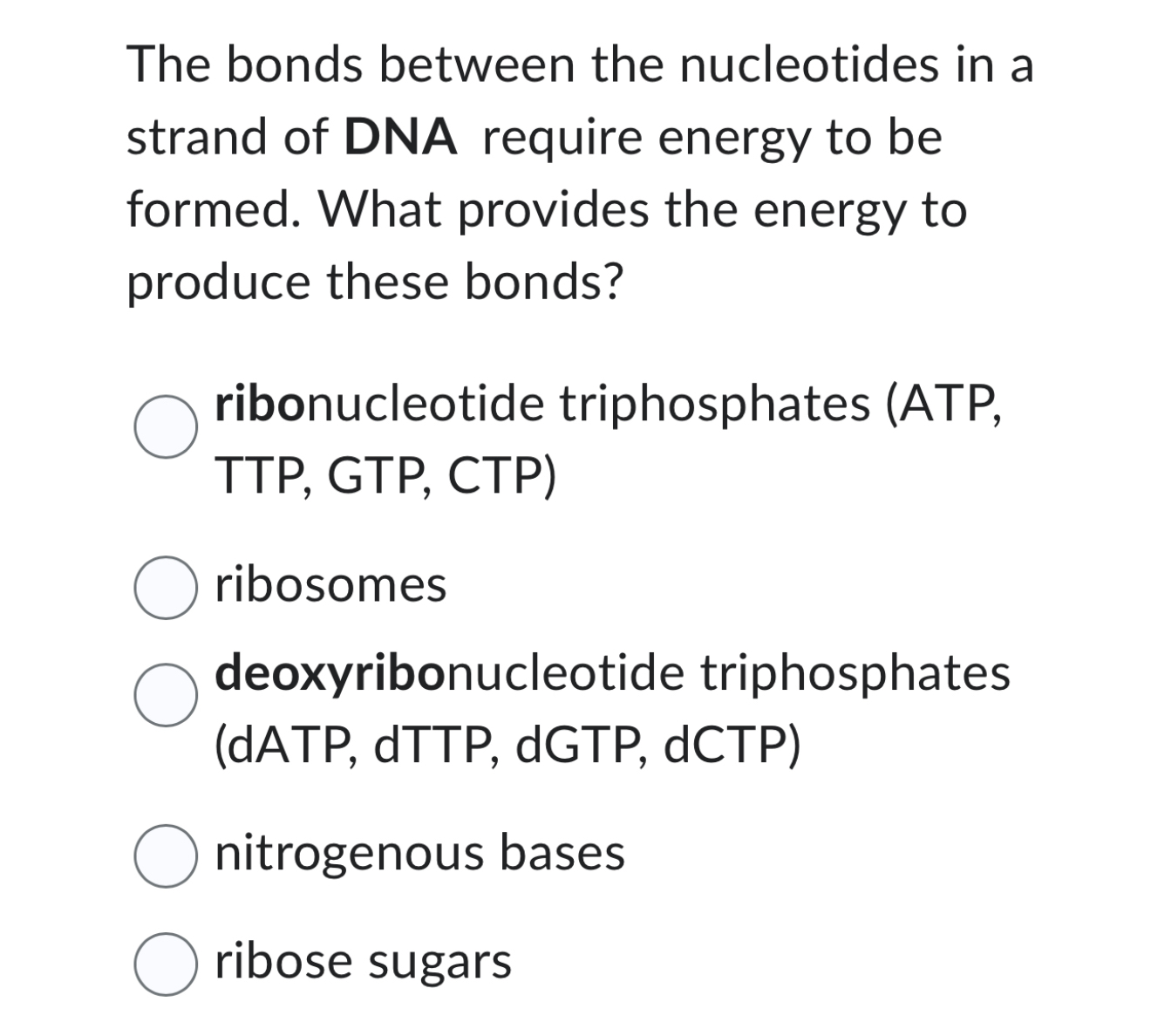 The bonds between the nucleotides in a strand of DNA | Chegg.com