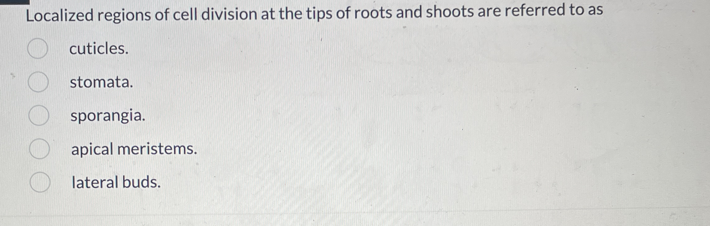 Localized regions of cell division at the tips of | Chegg.com