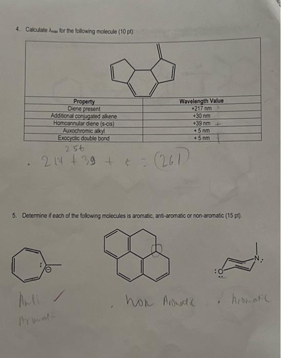 Solved 4. Calcuiate hmat for the following molecule (10pt) | Chegg.com