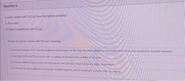 Solved in which solution will C2CO3( s) have the highest | Chegg.com
