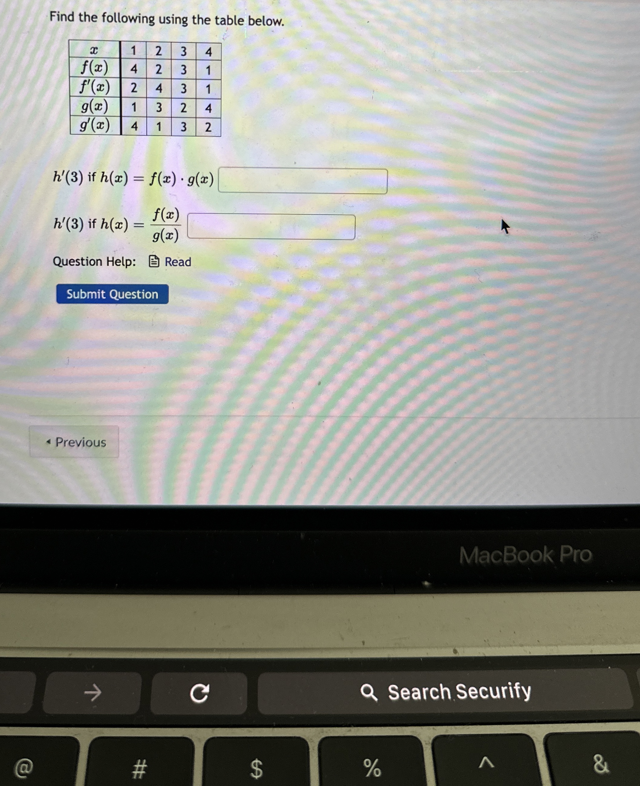 Solved Find the following using the table | Chegg.com