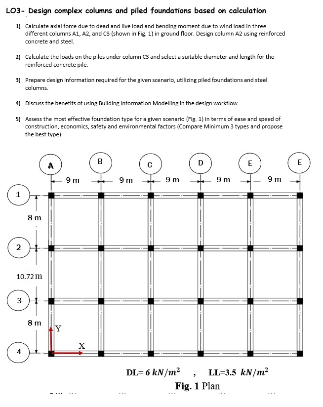 LO3- ﻿Design complex columns and piled foundations | Chegg.com