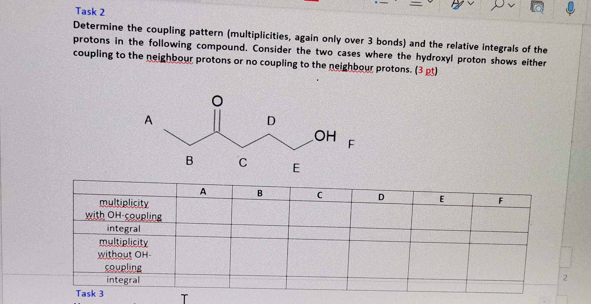 Solved Task 2 Determine the coupling pattern | Chegg.com