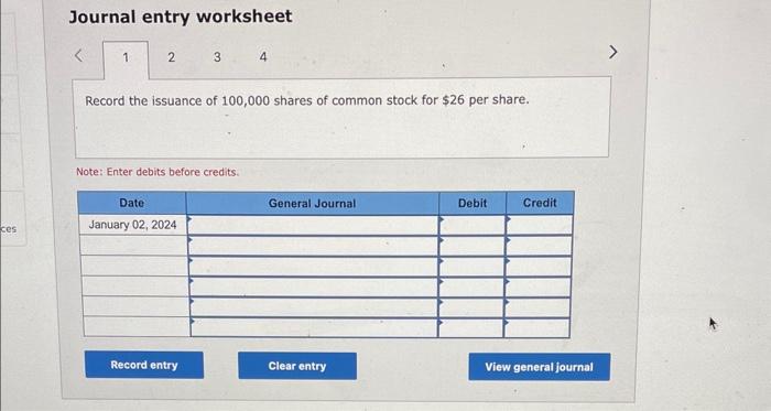 Solved Exercise 10-7 (Algo) Record issuance of stock and | Chegg.com