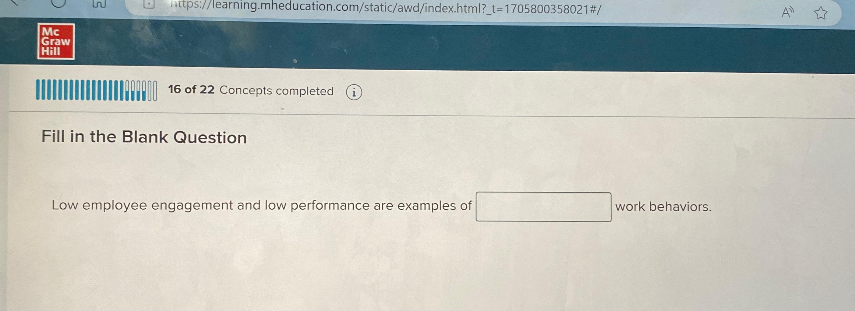Solved 16 ﻿of 22 ﻿Concepts completed (i)Fill in the Blank | Chegg.com