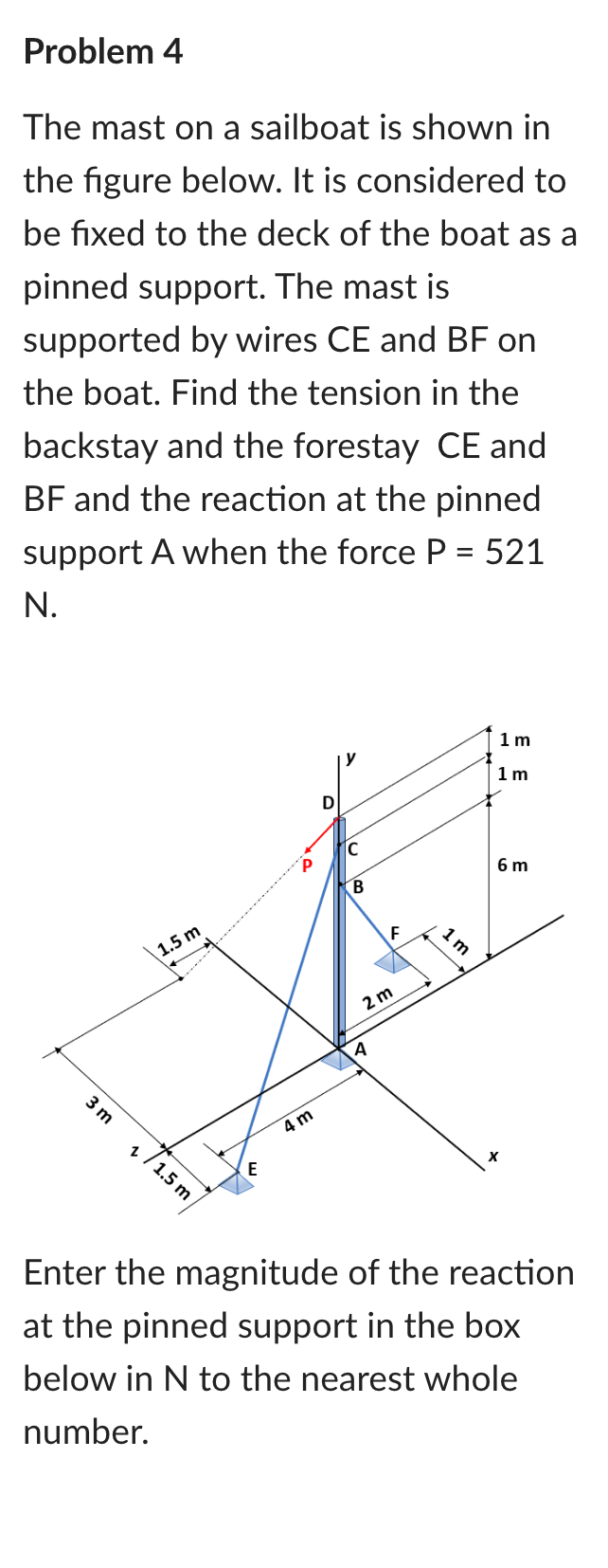 Solved Problem 4 ﻿The mast on a sailboat is shown in the | Chegg.com