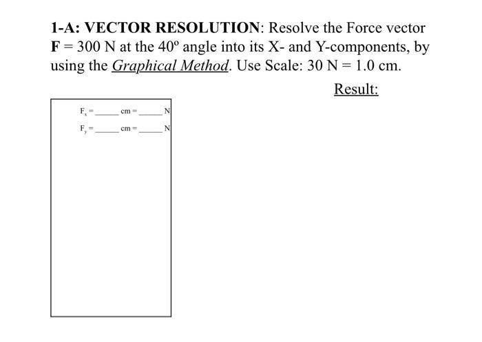 Solved 1-A: VECTOR RESOLUTION: Resolve the Force vector F = | Chegg.com