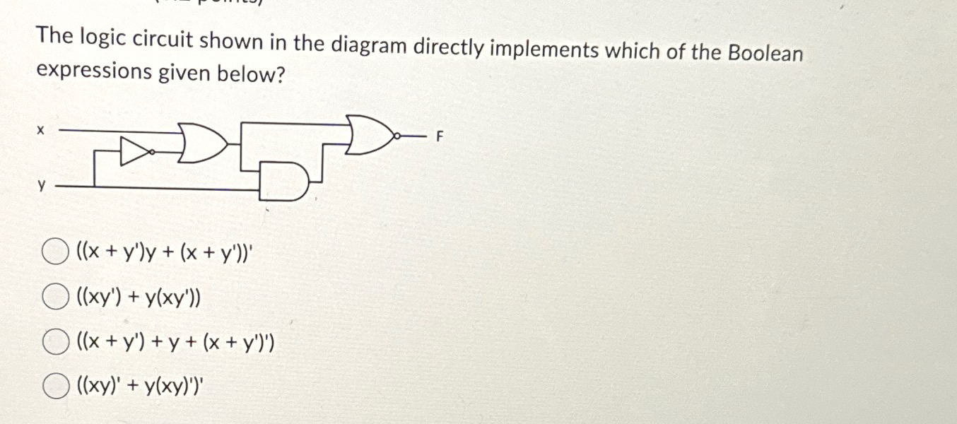 Solved The logic circuit shown in the diagram directly | Chegg.com