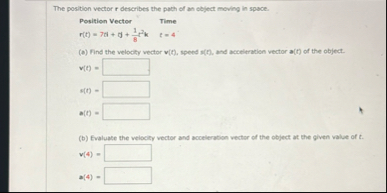 Solved The position vector r describes the path of an object | Chegg.com