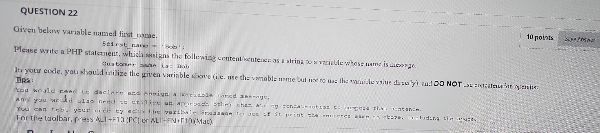 Solved Given below variable named first_name. \[ \text { | Chegg.com