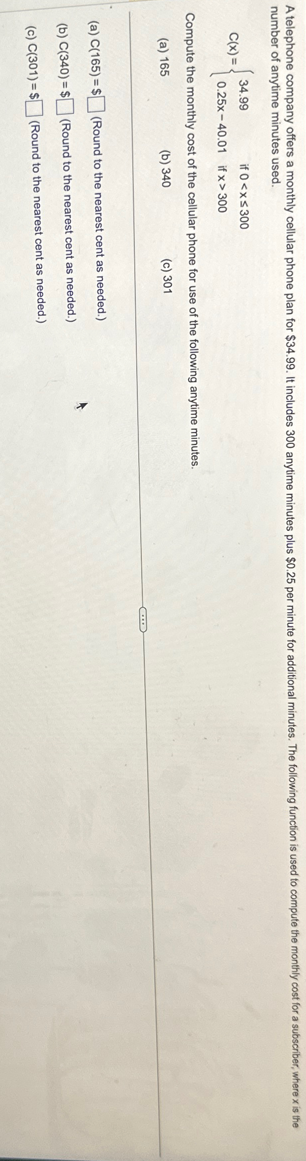 Solved number of anytime minutes | Chegg.com