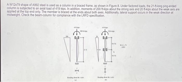 Solved A W12x79 shape of A992 steel is used as a column in a | Chegg.com