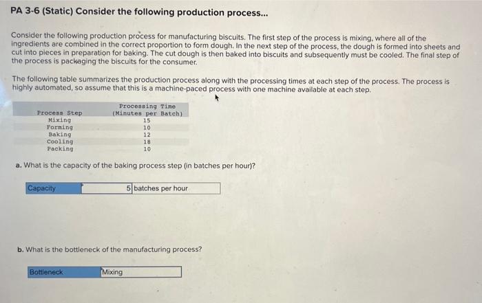 Solved PA 3-6 (Static) Consider the following production | Chegg.com
