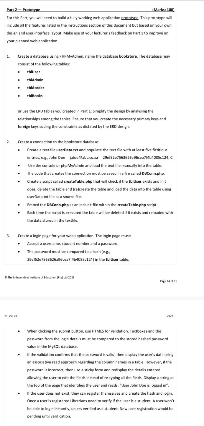 Solved For this Part, you will need to build a fully working | Chegg.com