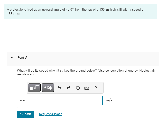 Solved A projectile is ﻿fired at an ﻿upward angle of 48.0° | Chegg.com