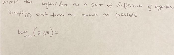 Solved logari them водат them as Simplify each term as wrote | Chegg.com