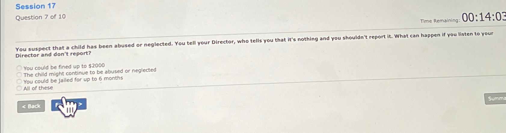 Solved Session 17Question 7 ﻿of 10Time Remaining: | Chegg.com