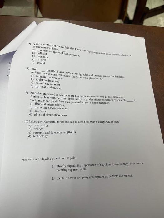 Solved 1. All of the following are examples of | Chegg.com