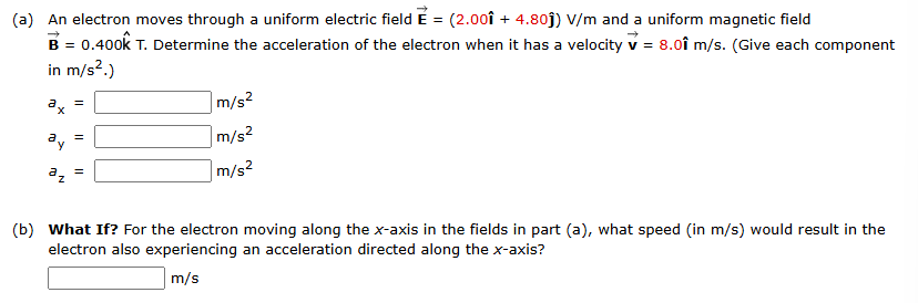 Solved (a) An ﻿electron moves through a uniform electric | Chegg.com