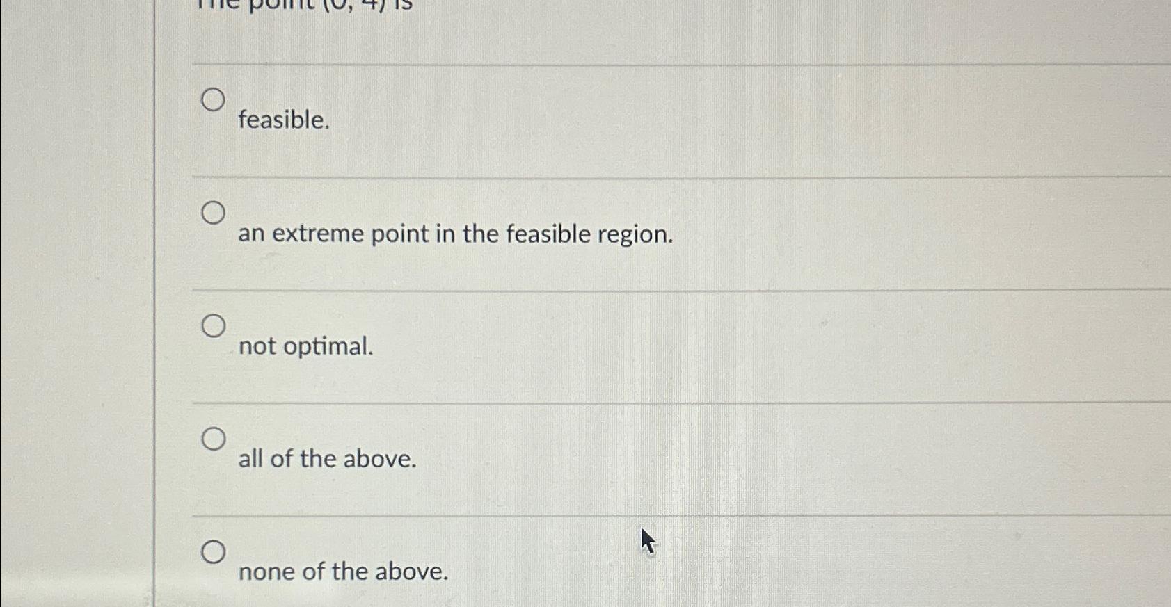 Solved feasible.an extreme point in the feasible region.not | Chegg.com