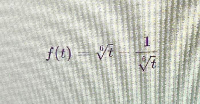 Solved f(t)=6t−6t1 | Chegg.com