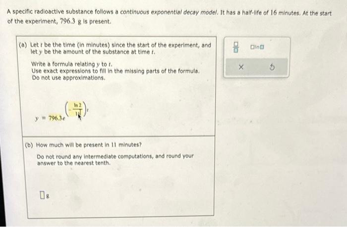 Solved A specific radioactive substance follows a continuous | Chegg.com
