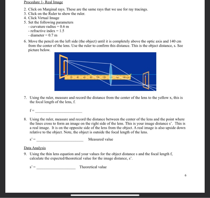 Solved Procedure 1- Real Image 2. Click on Marginal rays. | Chegg.com