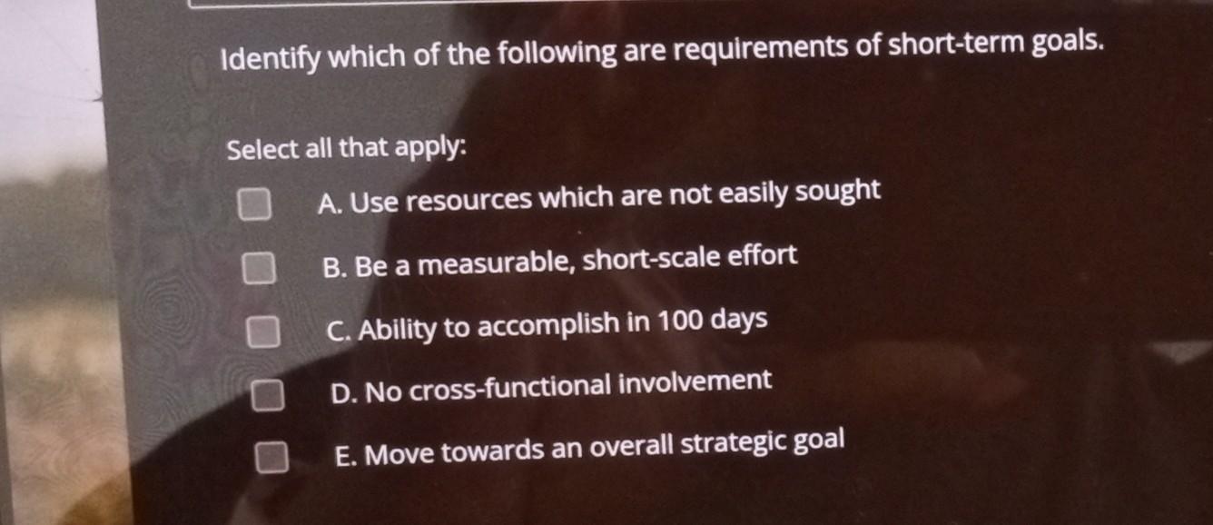 Identify which of the following are requirements of | Chegg.com