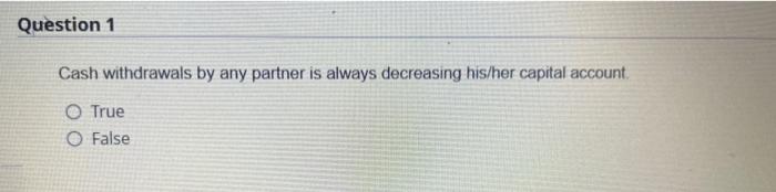 Solved Cash withdrawals by any partner is always decreasing | Chegg.com