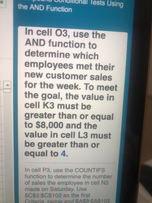 JUNU UNUIonal lests Using the AND Function In cell | Chegg.com