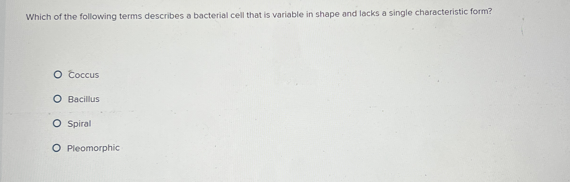 Solved Which of the following terms describes a bacterial | Chegg.com