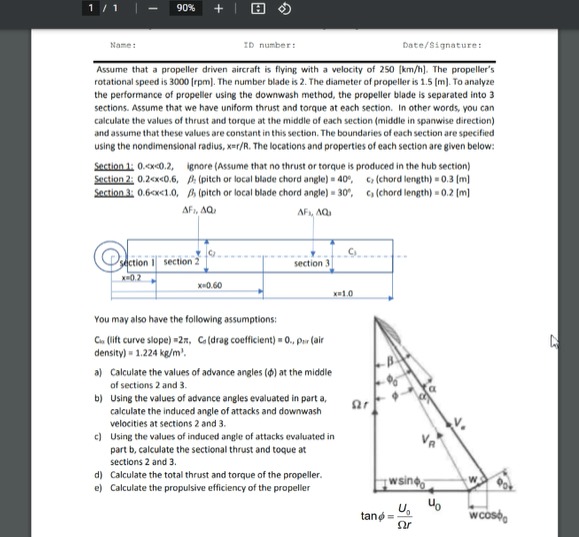 Solved Assume that a propeller driven aircraft is flying | Chegg.com