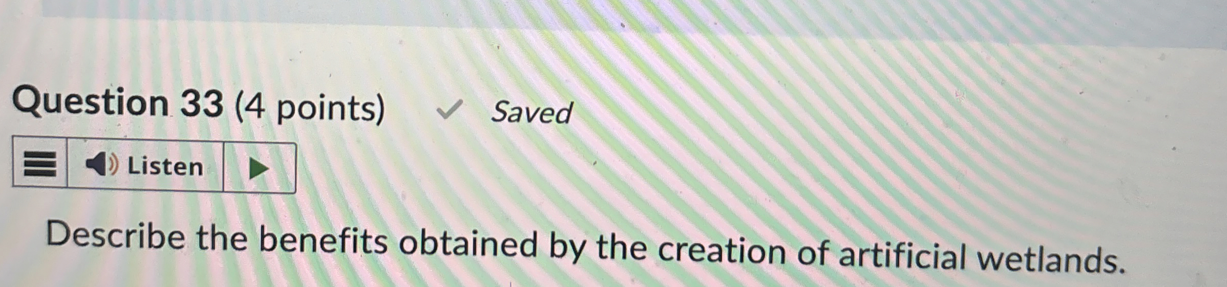Solved Question 33 (4 ﻿points) ﻿SavedDescribe the benefits | Chegg.com