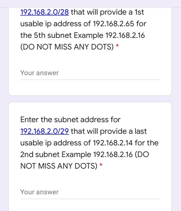 Solved Enter the correct mask that will provide 2 usable ip | Chegg.com