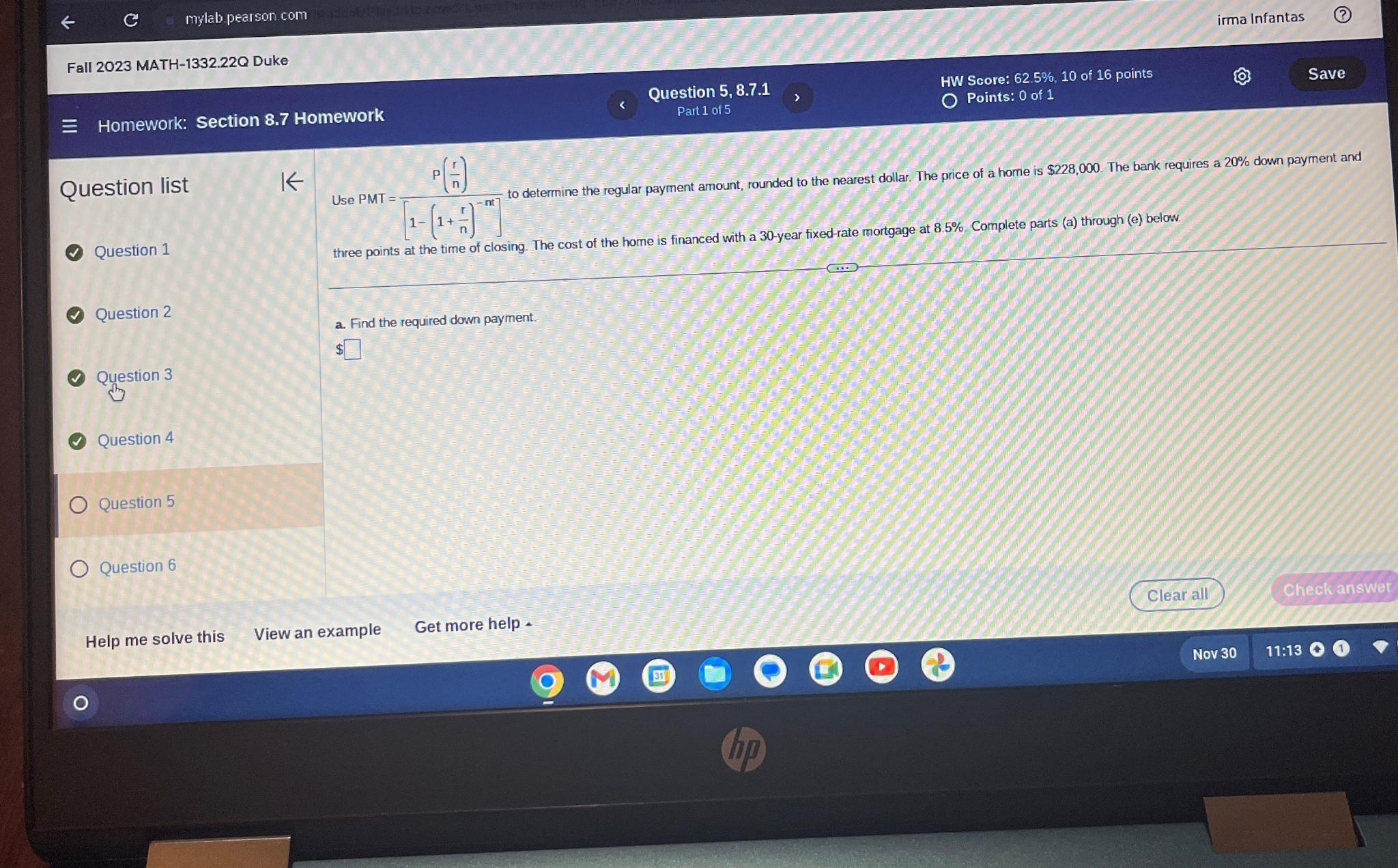 Solved How to solveFall 2023 ﻿MATH-1332.22Q DukeHomework: | Chegg.com