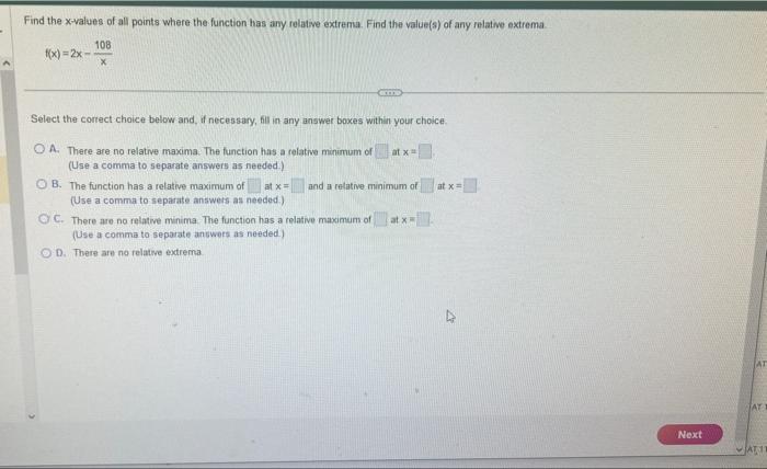 Solved Find the x-values of all points where the function | Chegg.com