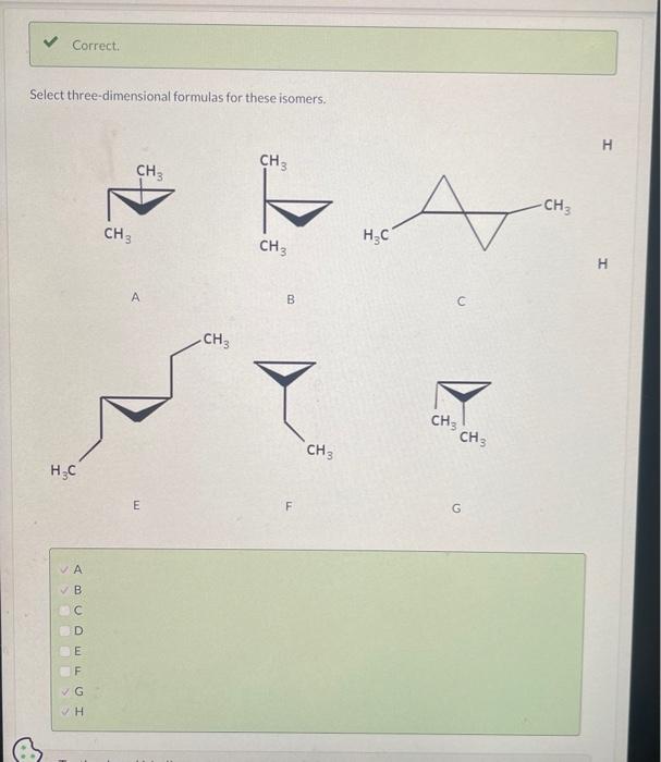 Solved Select three-dimensional formulas for these | Chegg.com