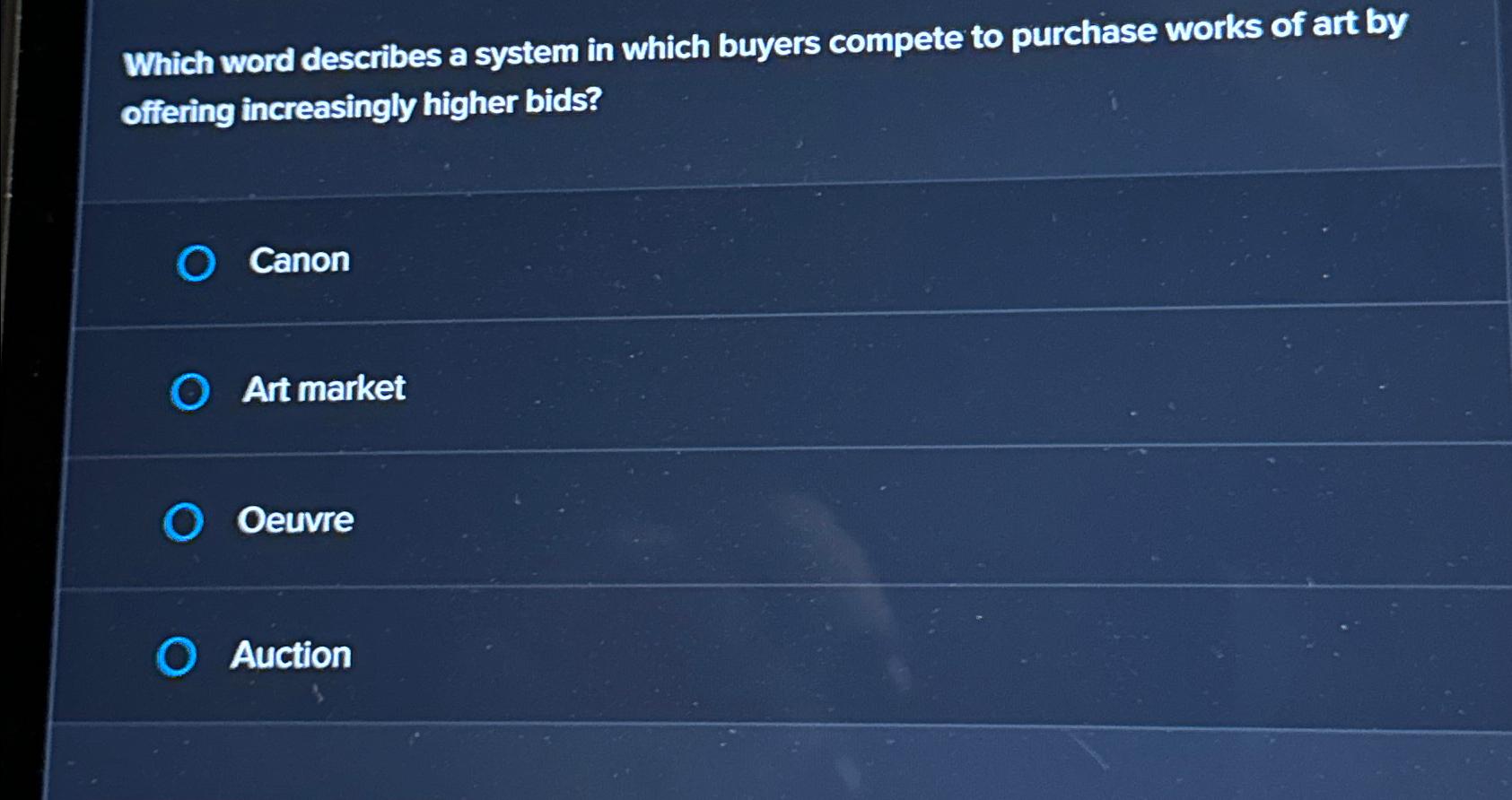 Solved Which word describes a system in which buyers compete | Chegg.com