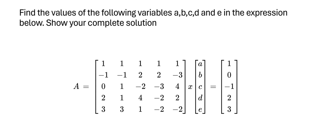 Find the values of the following variables a,b,c,d | Chegg.com