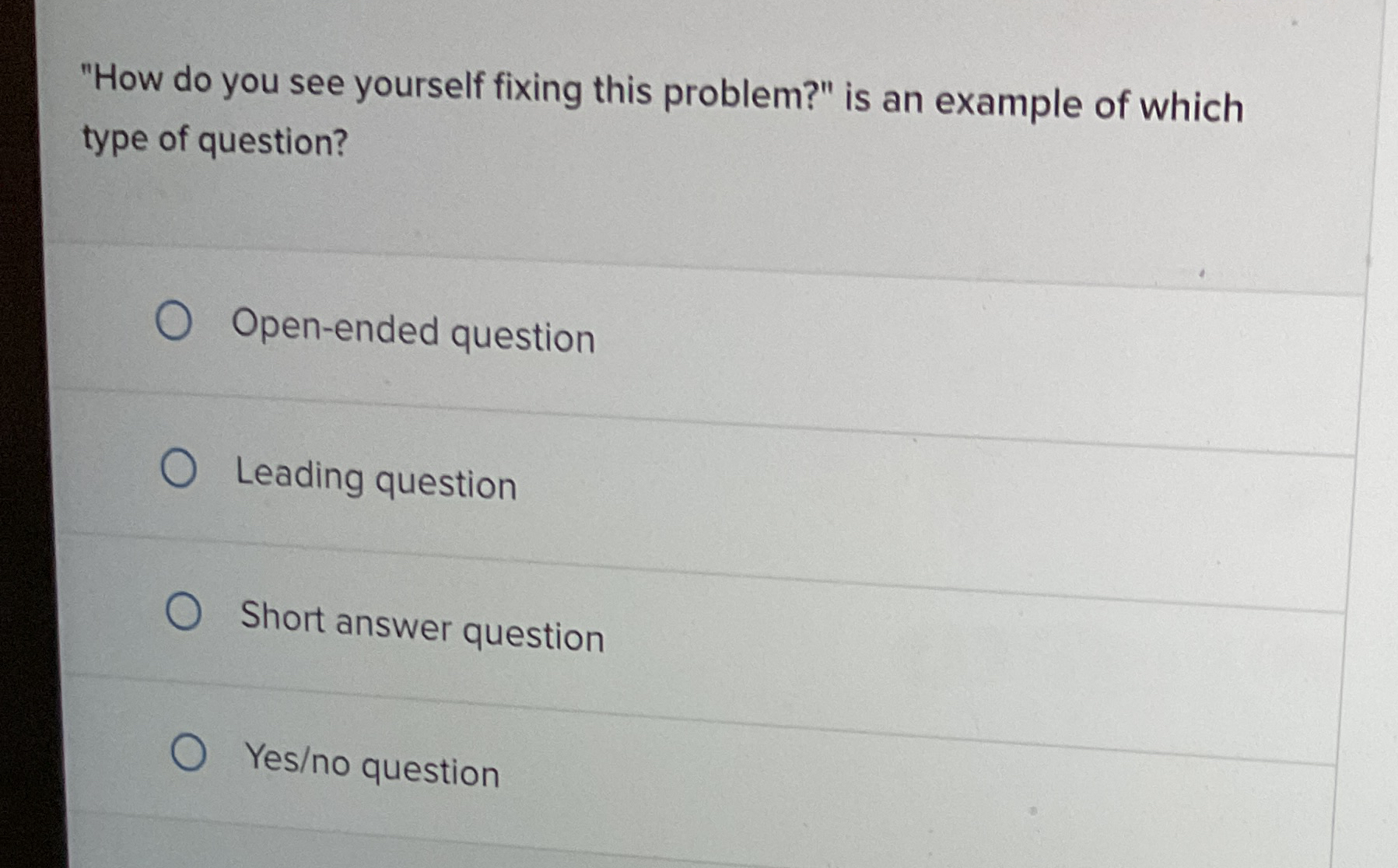 Solved "How do you see yourself fixing this problem?" is an | Chegg.com