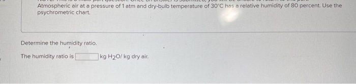 Solved Atmospheric air at a pressure of 1 atm and dry-bulb | Chegg.com