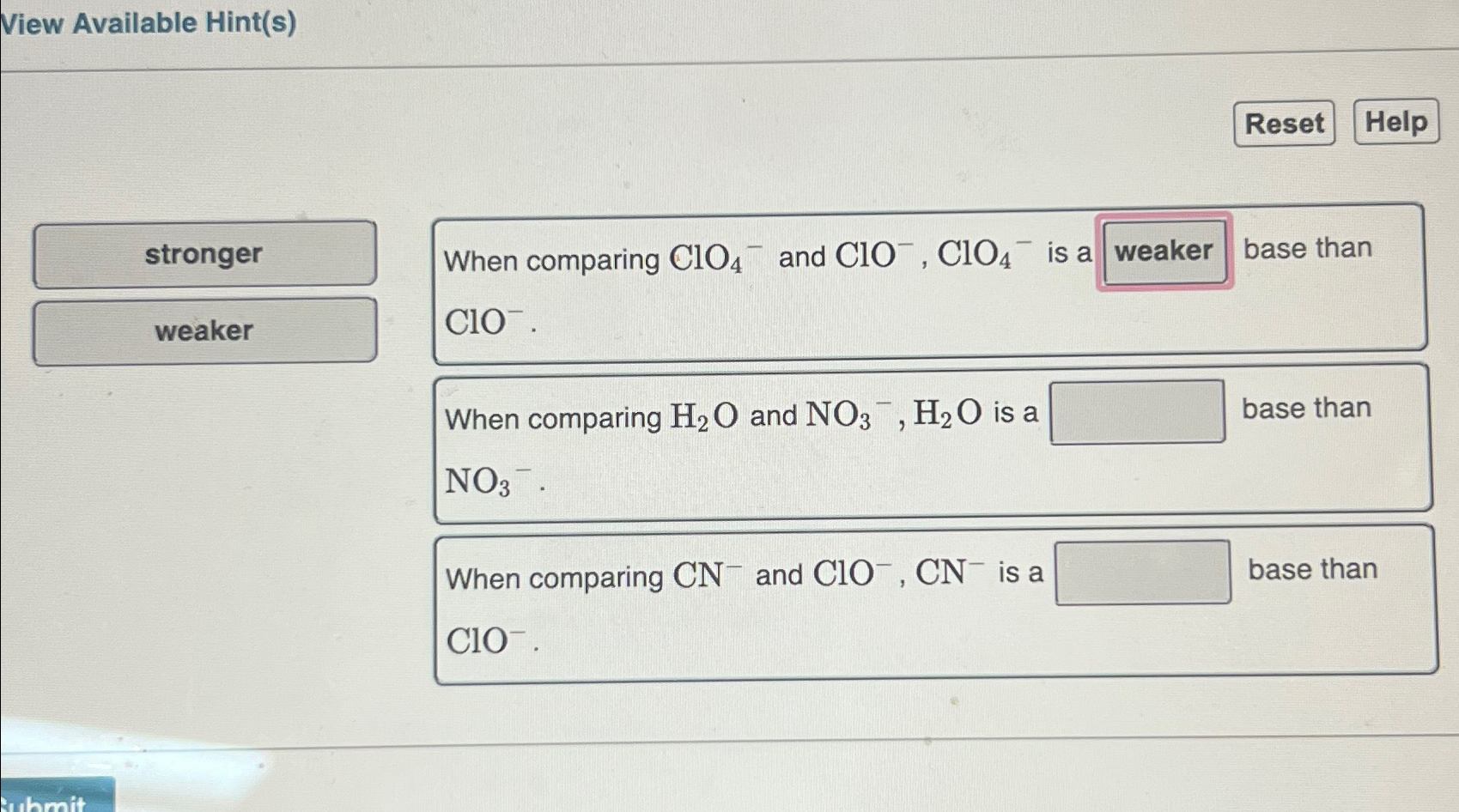 Solved View Available Hint(s)When comparing ClO4-and | Chegg.com
