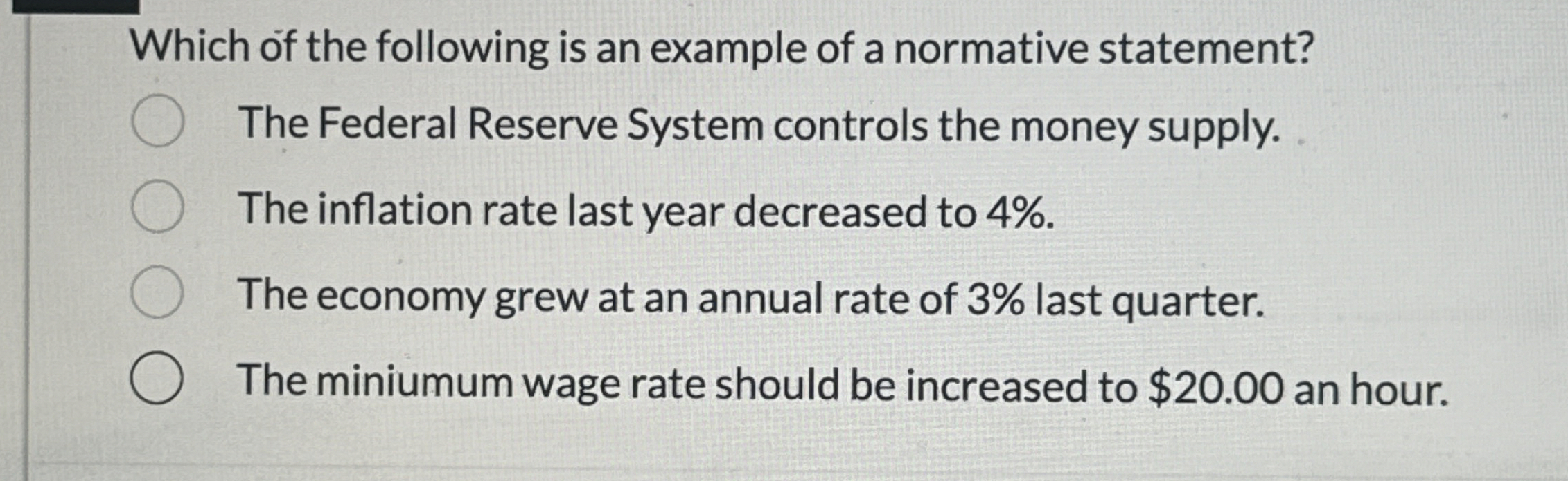 Solved Which of the following is an example of a normative | Chegg.com