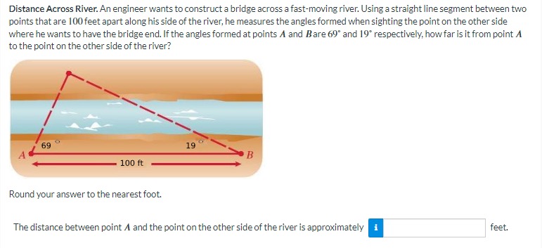 Solved Distance Across River. An engineer wants to construct | Chegg.com