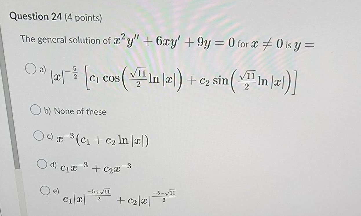 Solved Question 23 (4 points) = The coefficient recursion | Chegg.com
