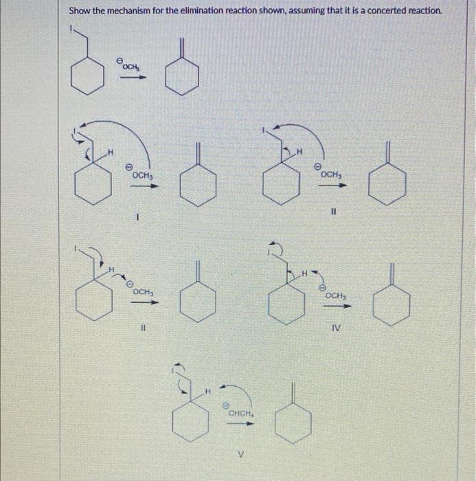Solved Show the mechanism for the elimination reaction | Chegg.com