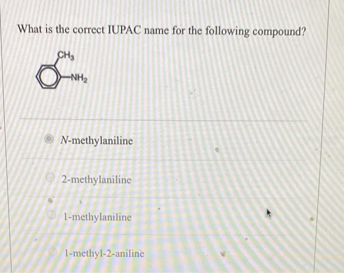 Solved What is the correct IUPAC name for the following | Chegg.com