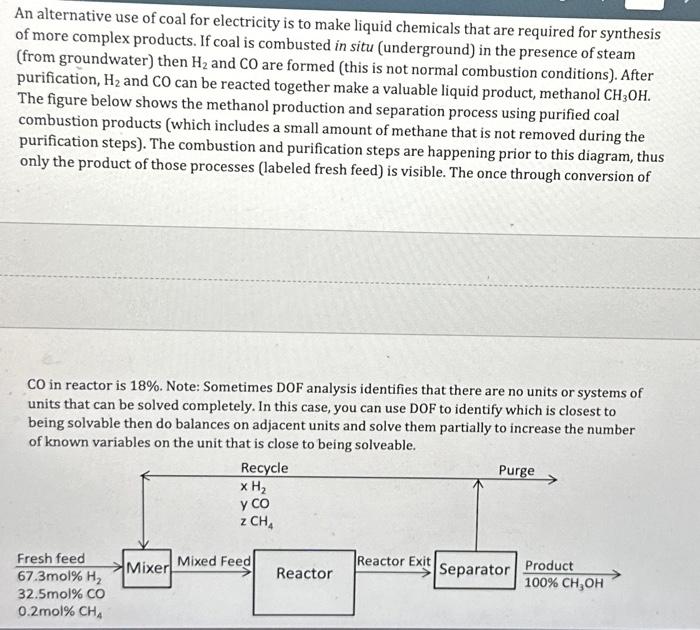 Solved An alternative use of coal for electricity is to make | Chegg.com