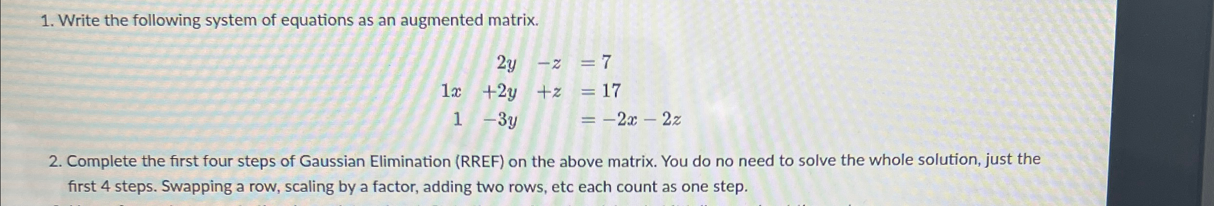 Solved Write the following system of equations as an | Chegg.com